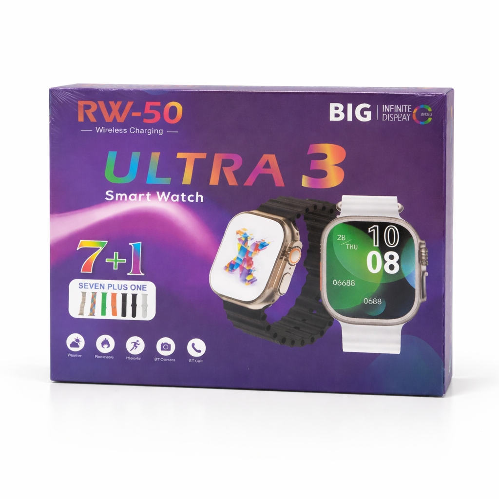 Smartwatch Ultra 3 RW-50 Pantalla Grande + 7 Correas - Next Cell